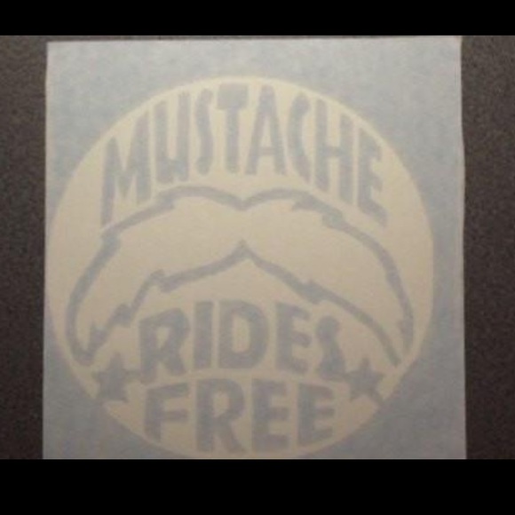 Other | Mustache Rides Car Window Sticker Decal White New | Poshmark